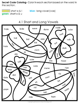 Reading System Step 4 No Prep St. Patrick’s Day Color By Code- FUN VCe ...
