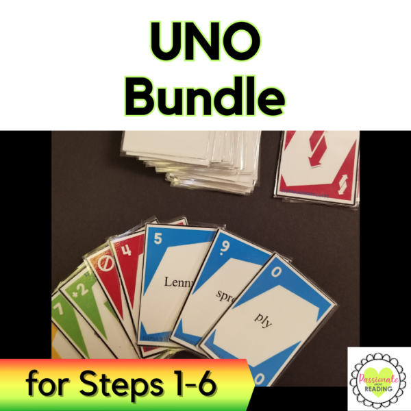 UNO Phonics Card Game Bundle for Steps 1-6, Wilson Reading System ...