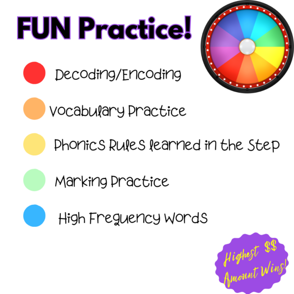 Wheel of Fortune Phonics Game Bundle for Steps 1-12, Wilson Reading ...
